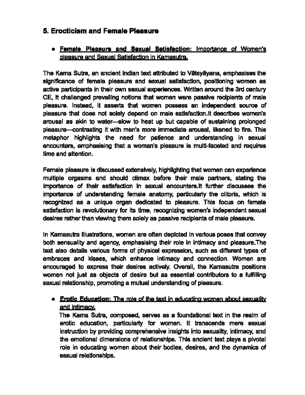 Devanshi's Presentation - 5. Erocticism and Female Pleasure Female Pleasure and Sexual ...