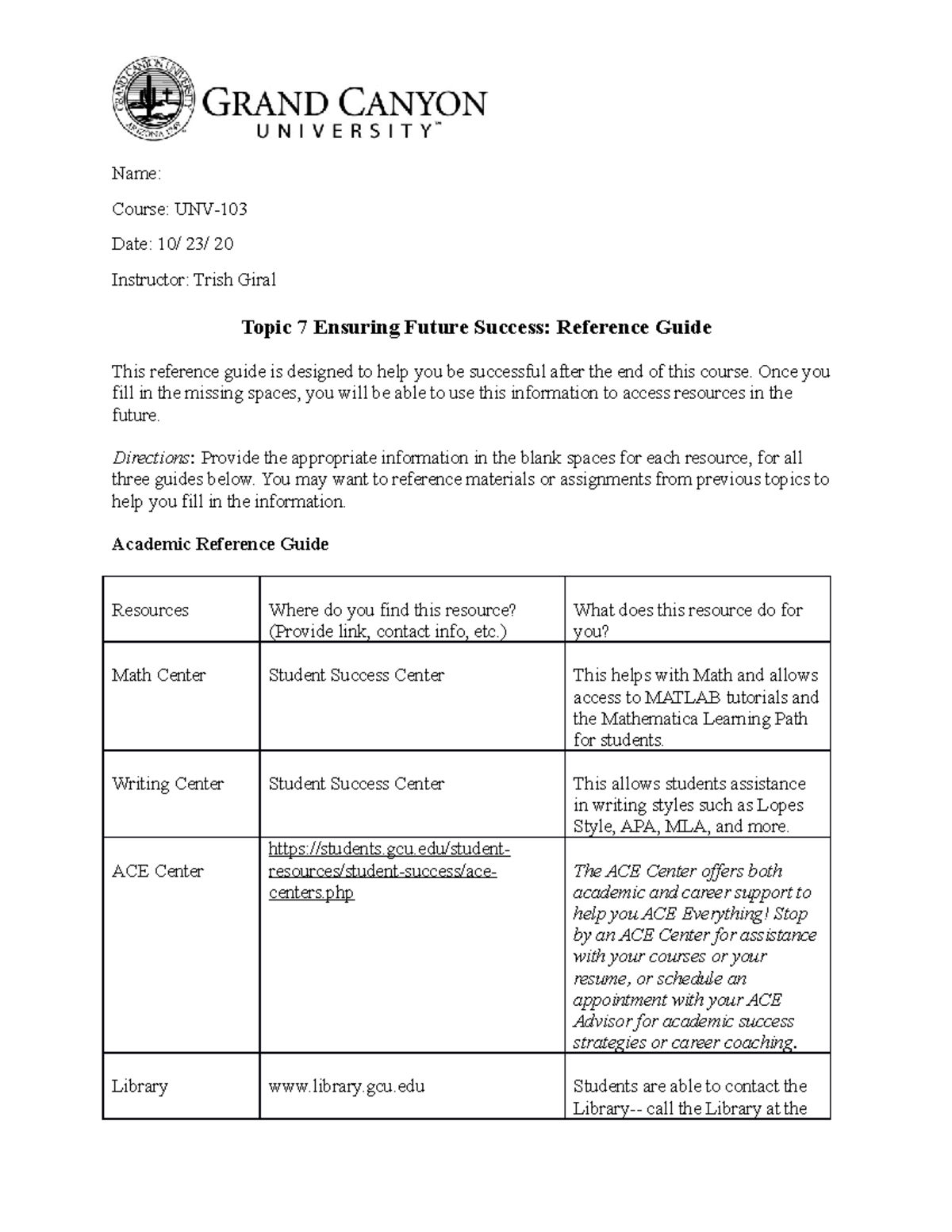 UNV103 T7 Reference Guide TO UNV103 T7 Reference Guide TOUNV103 T7 ...