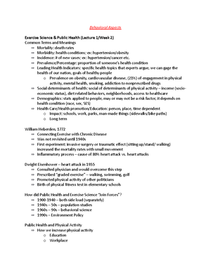 Behavioral Aspects Lecture 1 - "practice of public health - big changes ...