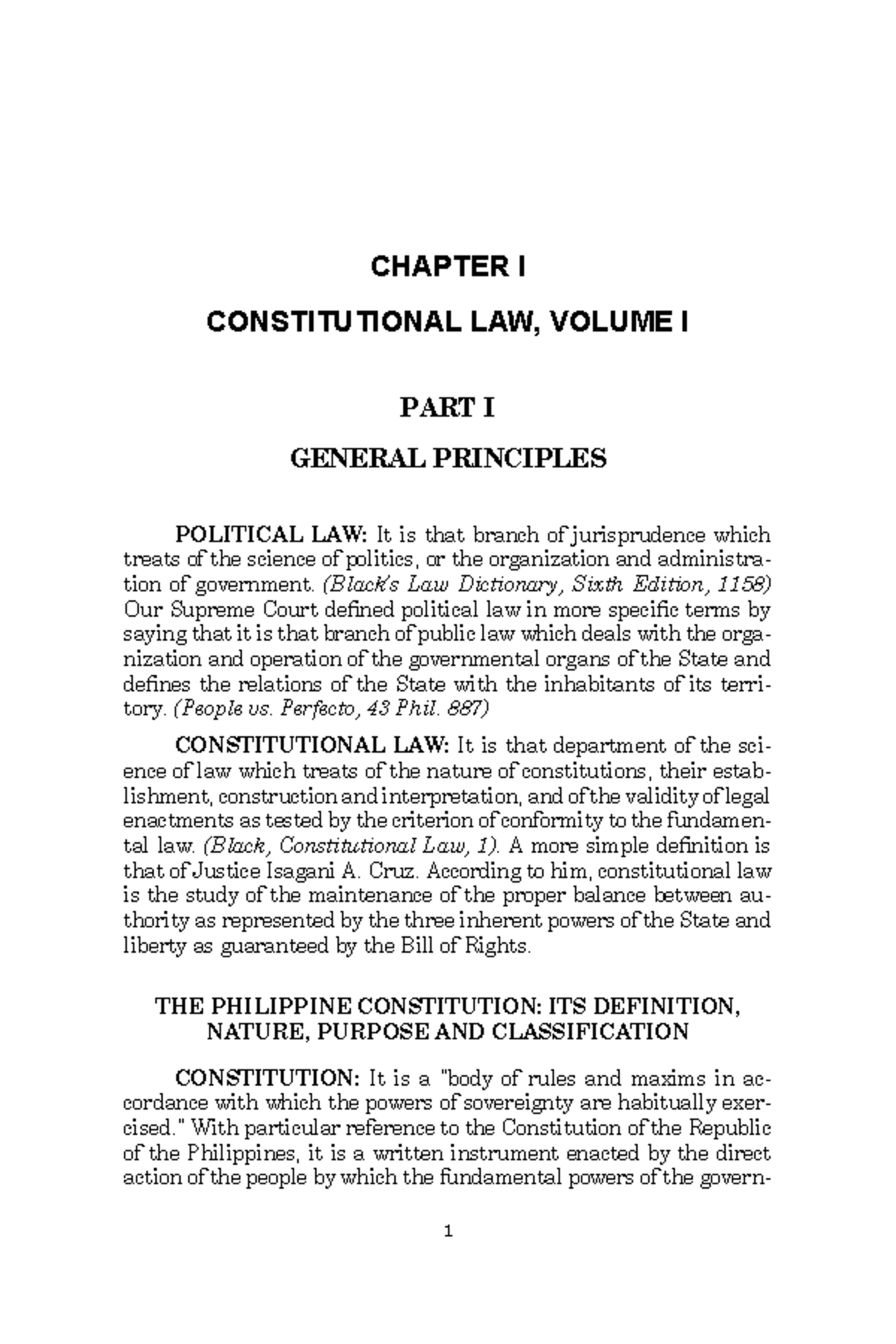 Pdfcoffee - none - CHAPTER I 1 CONSTITUTIONAL LAW, VOLUME 1 1 CHAPTER I ...