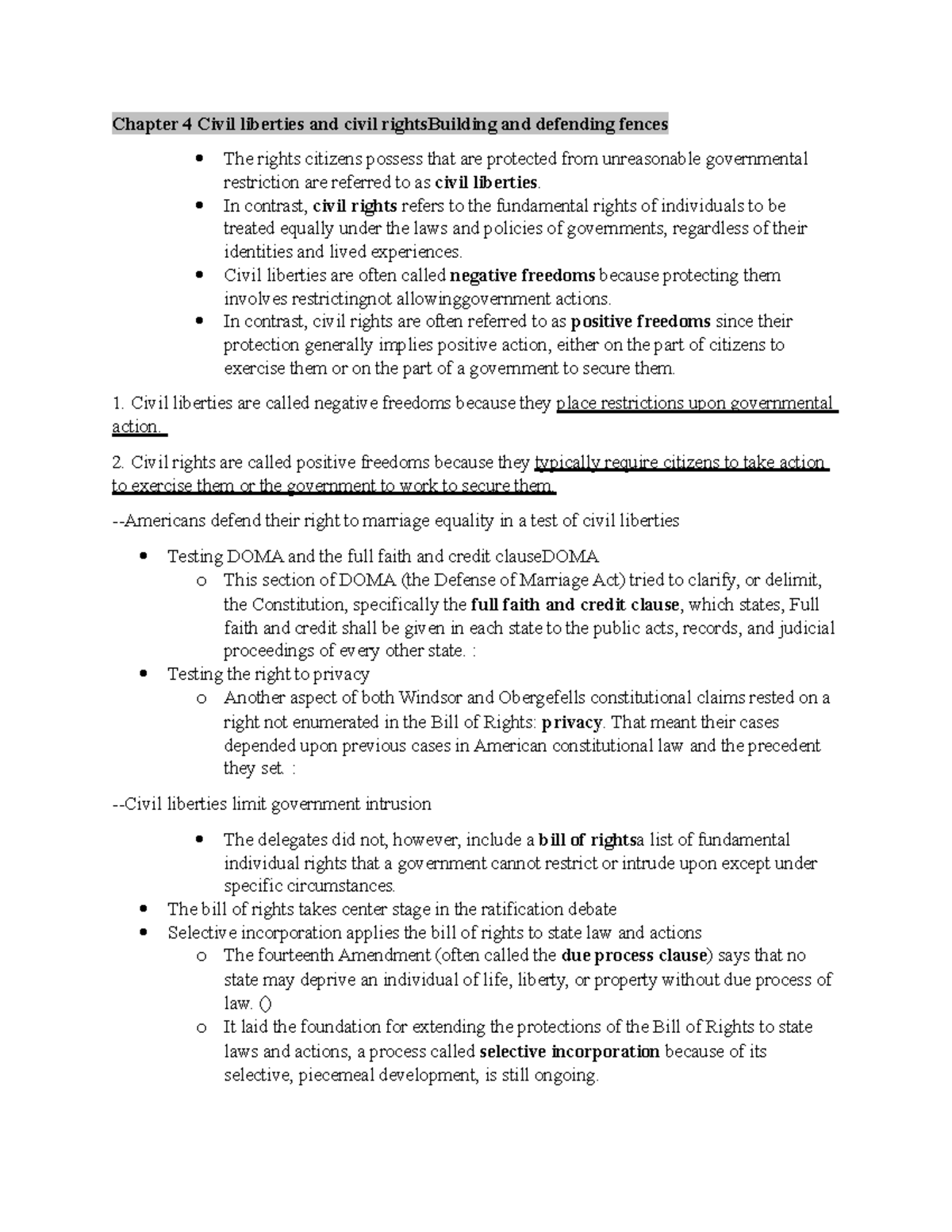 Chapter 4 Abernathy's Book - Chapter 4 Civil liberties and civil ...