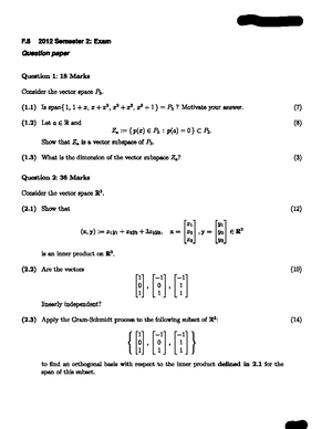 MAT2611 Assignment 9 2024 - (x 1 , x 2 ) = c 1 (2, 1) + c 2 (− 1 , 3 ...