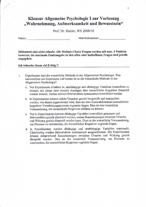Arbeitsblatt kognitives Training - Allgemeine Psychologie - Uni Koeln - Studocu