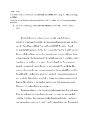 [Solved] NRS445 Research Critiques and EvidenceBased Practice Change ...