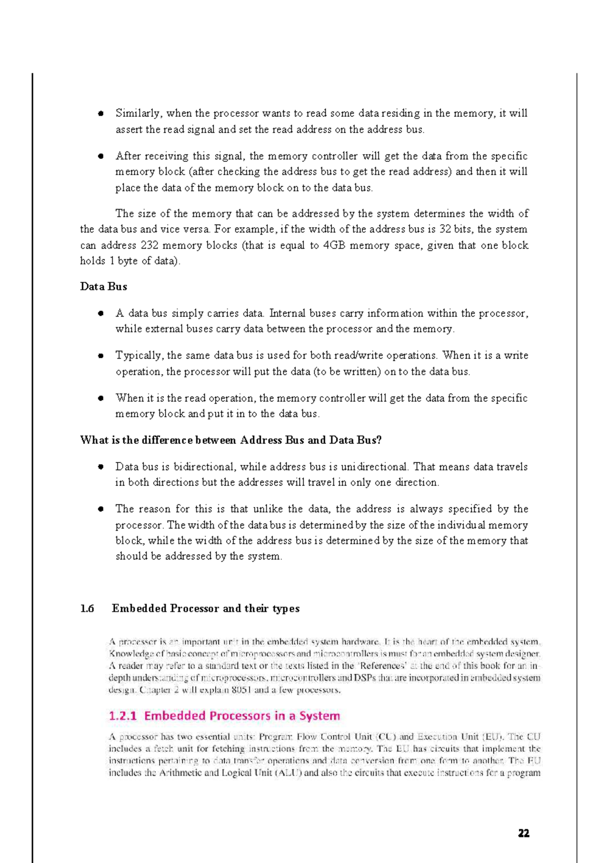 Embedded System Notes Similarly When The Processor Wants To Read Some Data Residing In The