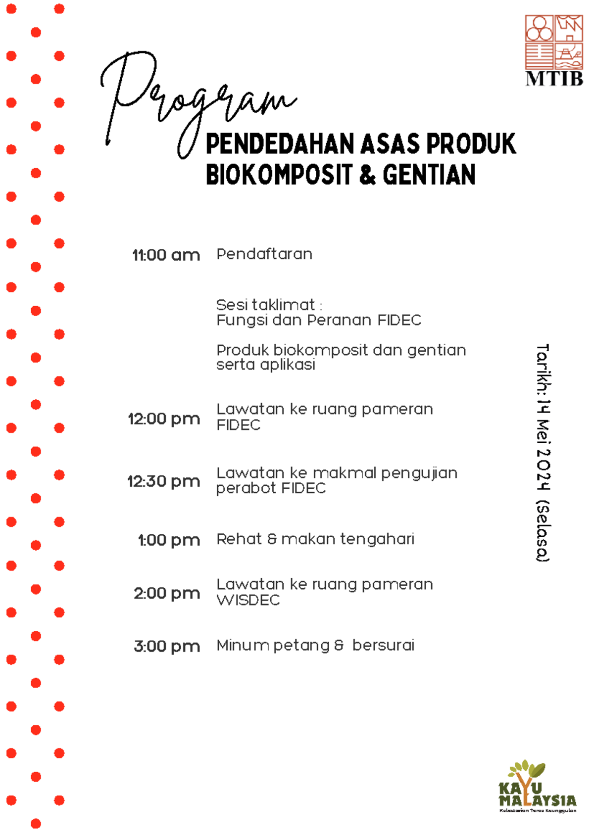 Tentatif Program 14 Mei 2024 Fidec UTM - 11:00 am Pendaftaran Sesi ...