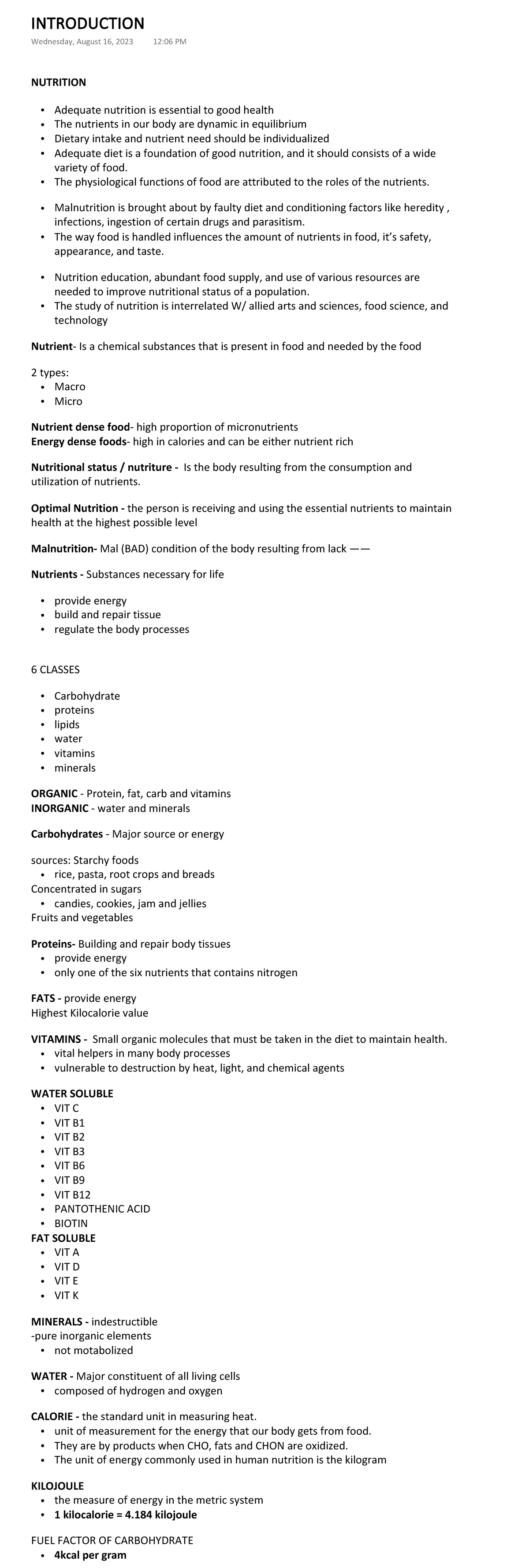 Introduction - no intro - NUTRITION Adequate nutrition is essential to ...