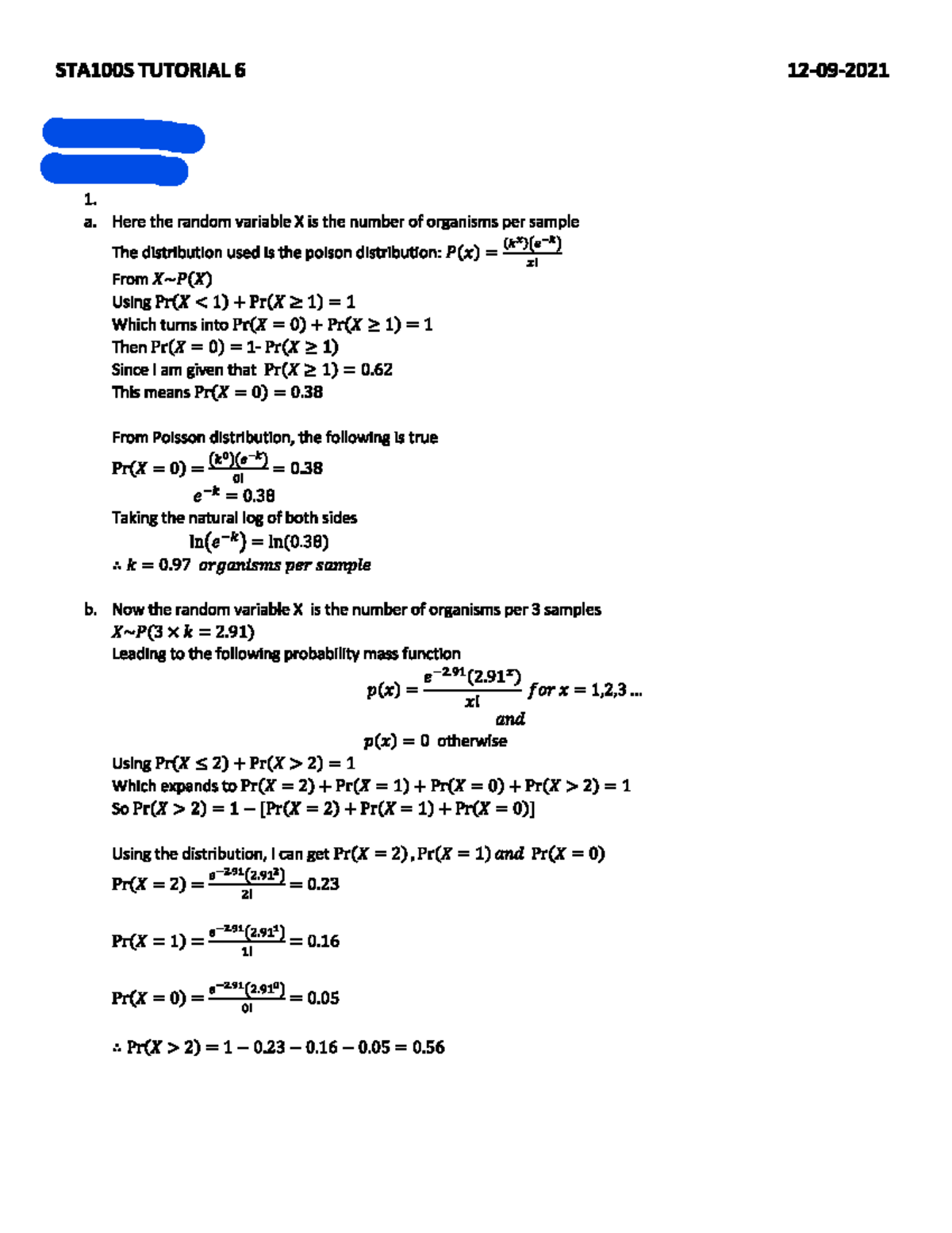 Tutorial 6 STA1000S - STA1000F - Studocu