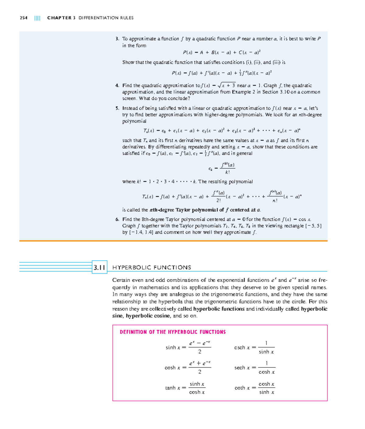 Math ch 3-11 - math work - To approximate a function by a quadratic function near a number , it ...