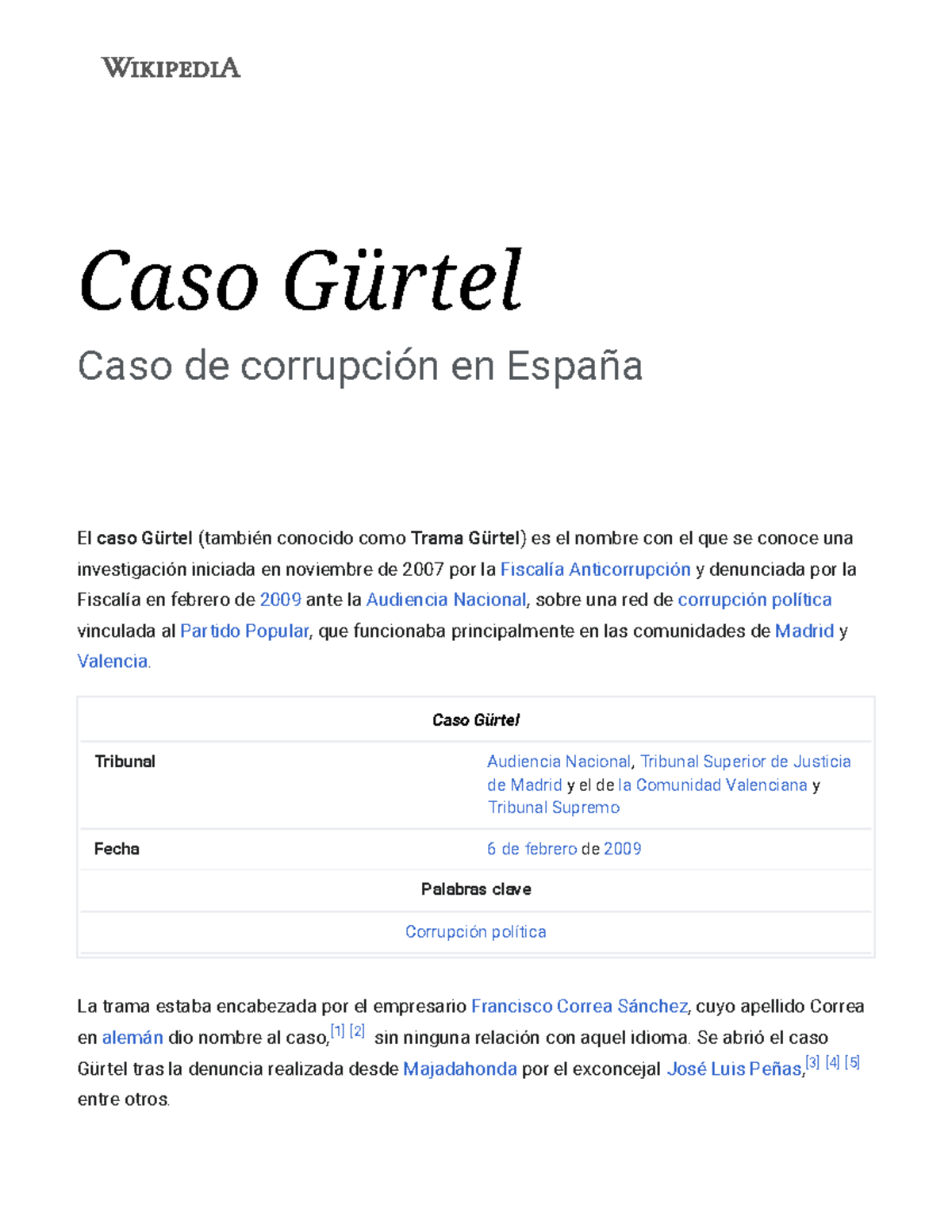 Caso Gürtel - Wikipedia, la enciclopedia libre - Caso Gürtel Caso de ...