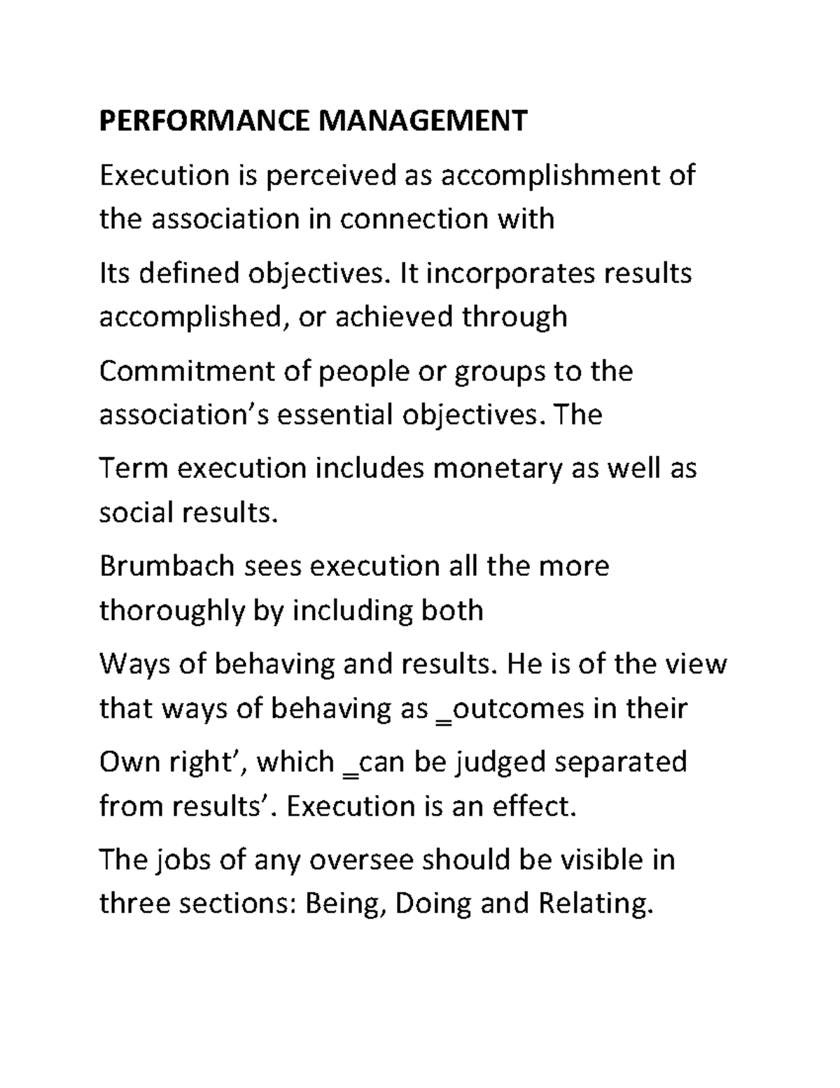 Performance Management - PERFORMANCE MANAGEMENT Execution is perceived ...