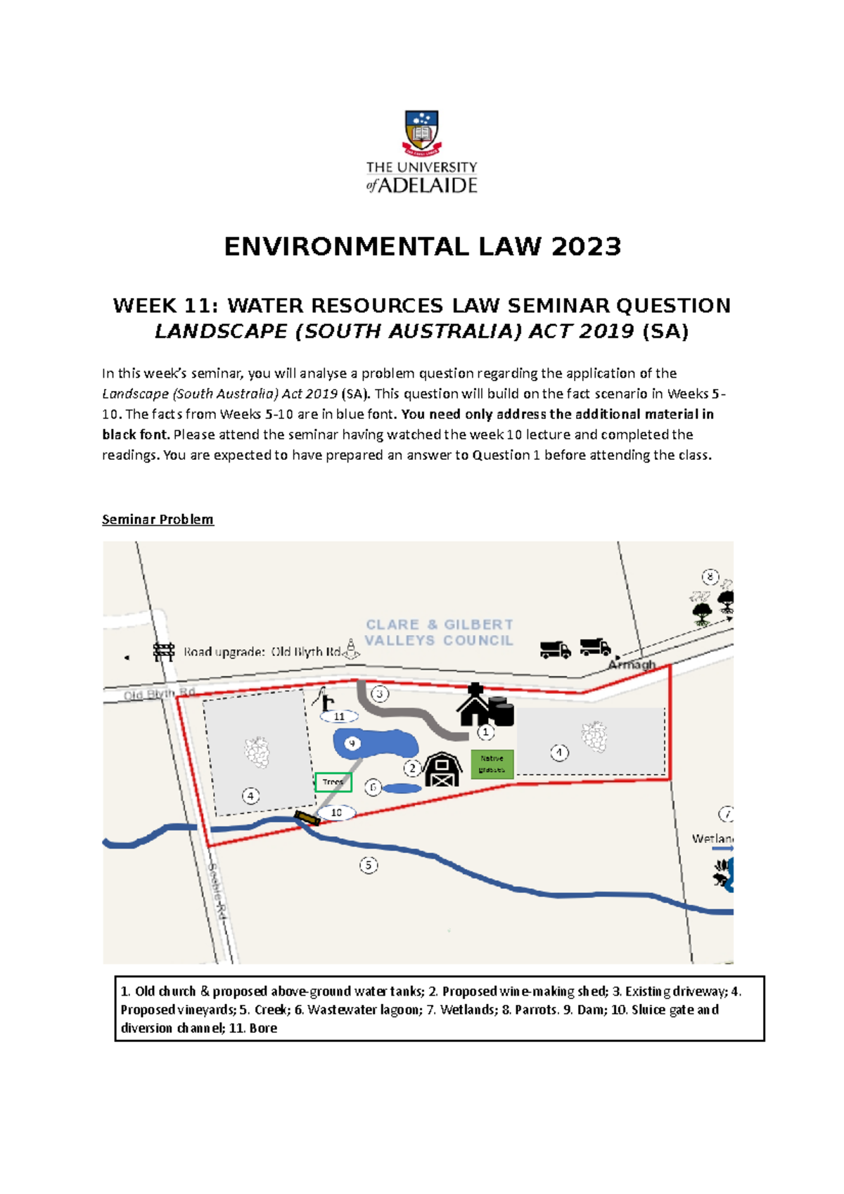 Environmental Law Week 11 Seminar Problem 2023 - ENVIRONMENTAL LAW 2023 ...