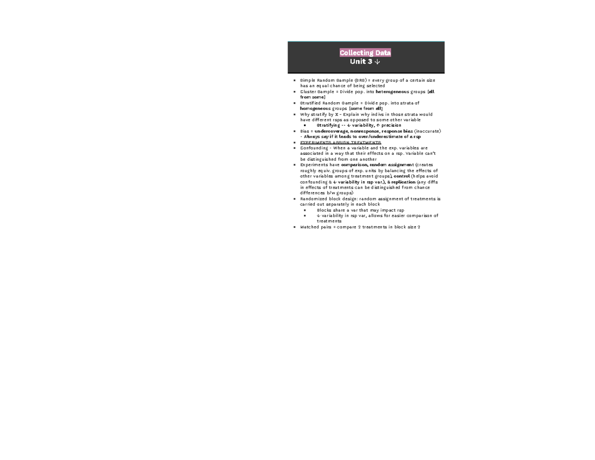 Collecting Data Unit 3 - @thinkfiveable // fiveable Collecting Data ...