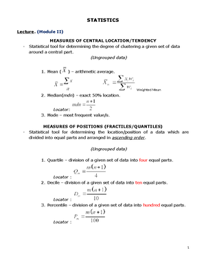 Stat - Statistical Analysis I - Studocu