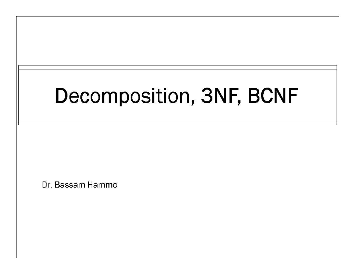 E- Decomposition - - Studocu