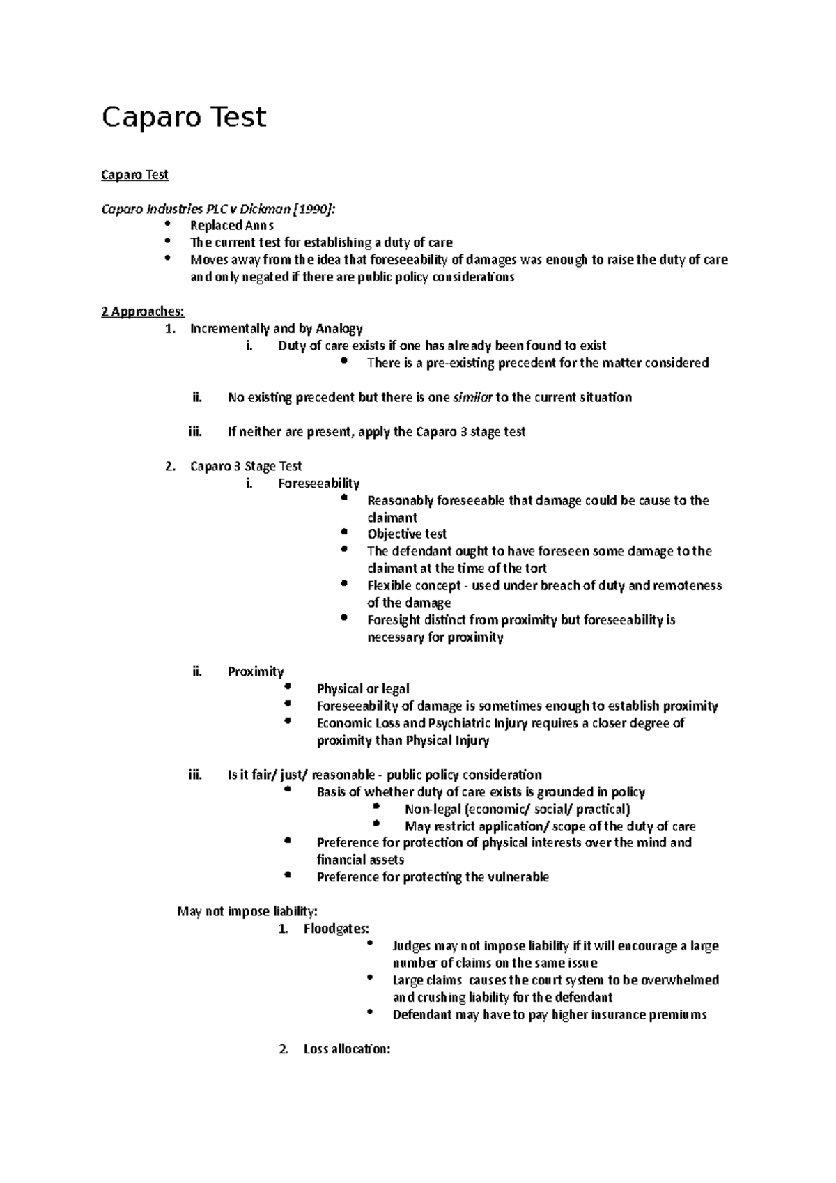 Lecture 2.4 Caparo Test - Caparo Test Caparo Test Caparo Industries PLC ...