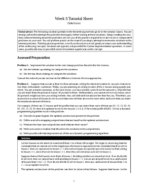 Week12-solutions - Week 12 Tutorial and Solutions - Week 12 Tutorial Sheet (Solutions) Useful ...