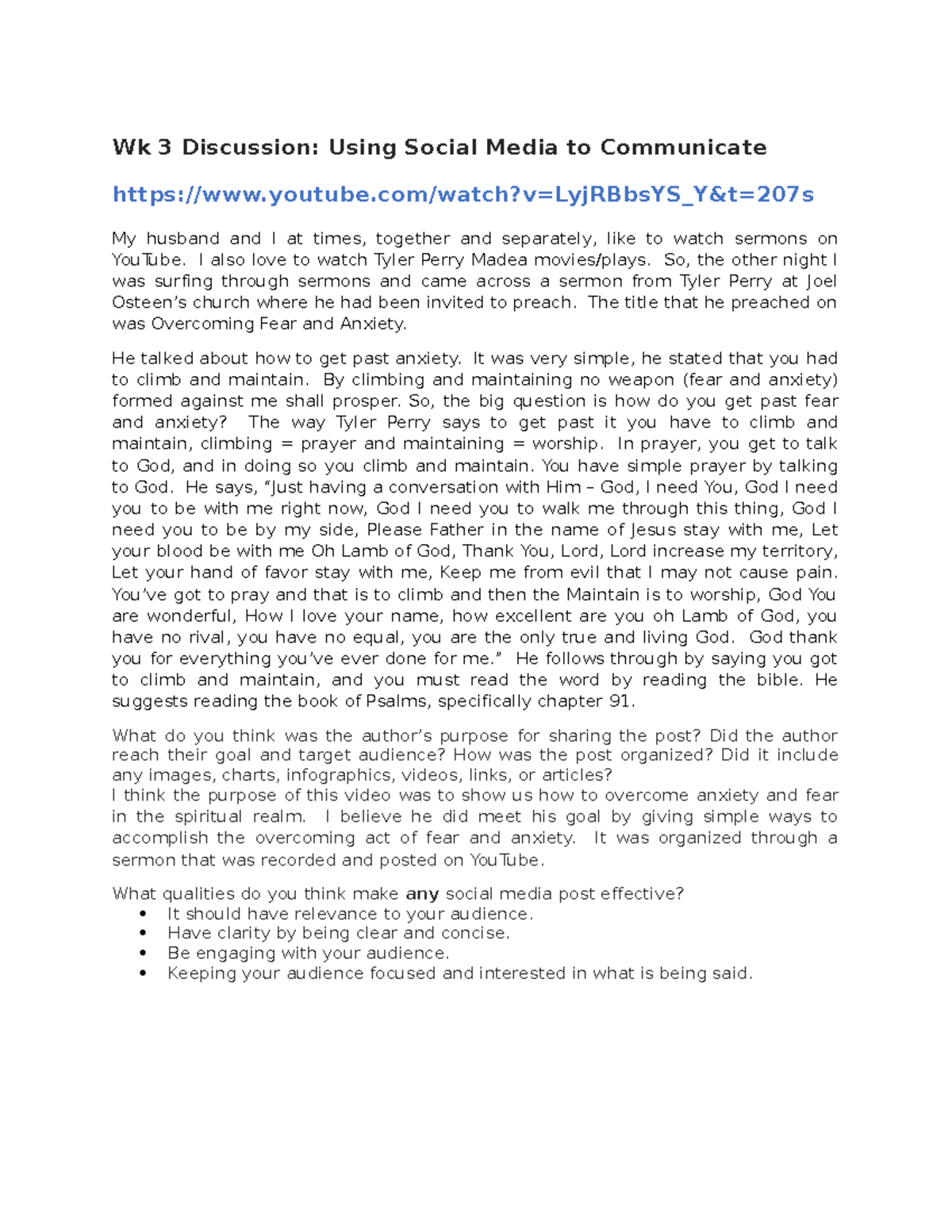 Wk 3 Discussion Using Social Media to Communicate - Wk 3 Discussion ...