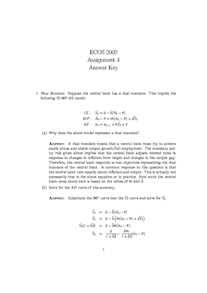 Assignment 2 2022 - From tutorial - ECOS 2002 Assignment 2 Due: Week 6 Instructions: We are ...