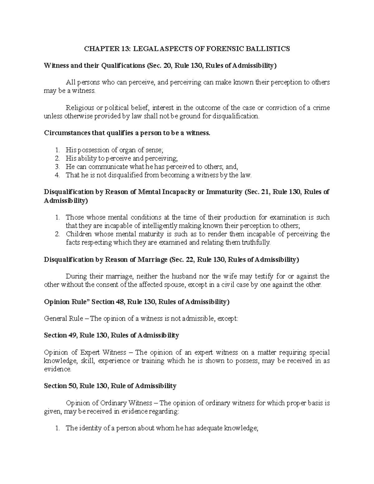 Chapter 13 Legal Aspects OF Forensic Ballistics - CHAPTER 13: LEGAL ...
