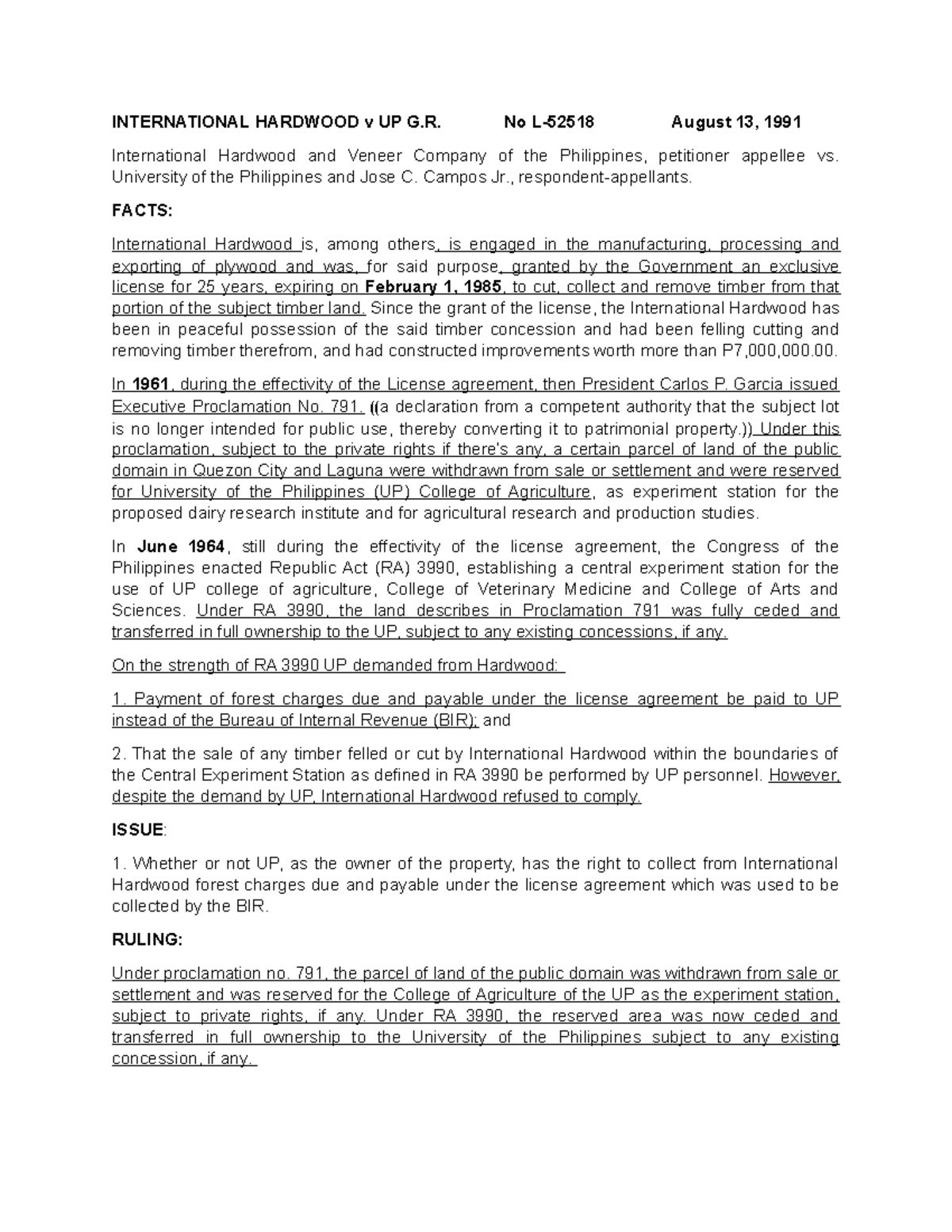 421-422 - International Hardwood vs. UP - INTERNATIONAL HARDWOOD v UP G ...