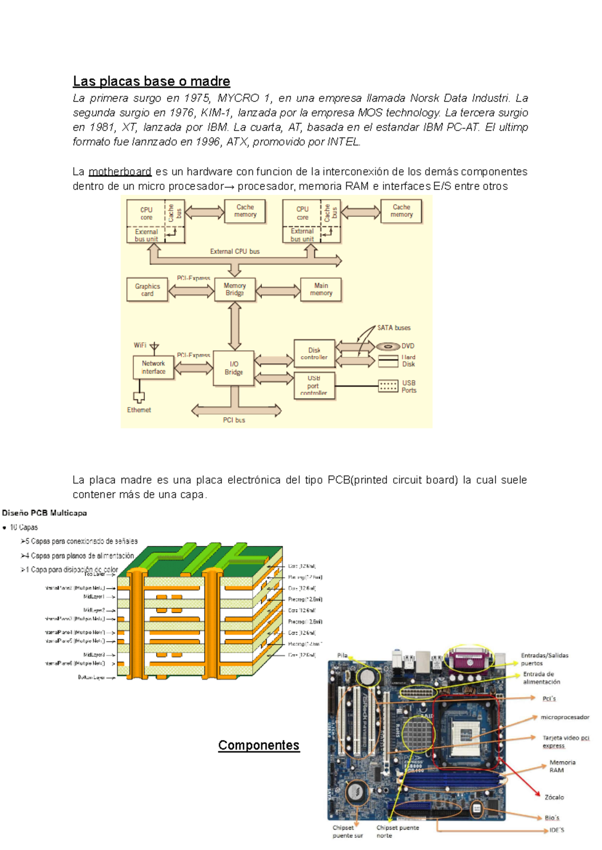 Modulo 2 Arquitectura del computador - Las placas base o madre La ...