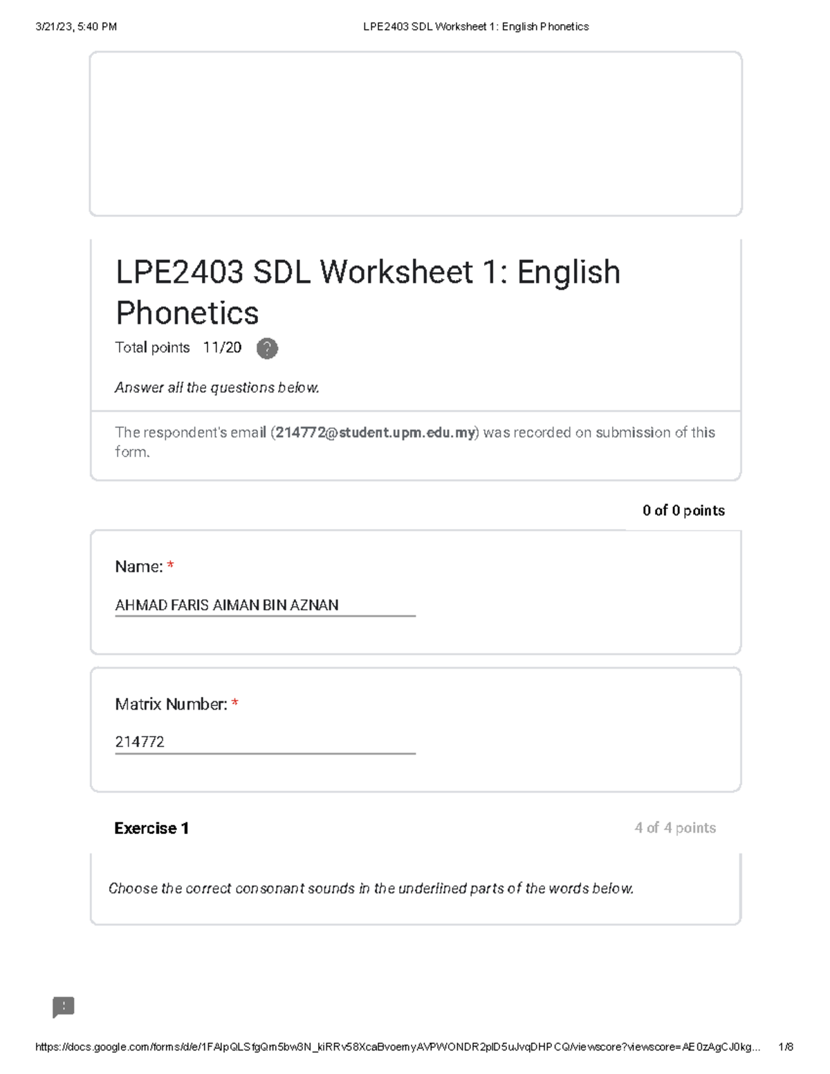 SDL 1 -214772 - Sdl 1 for week 1 - 0 of 0 points AHMAD FARIS AIMAN BIN ...