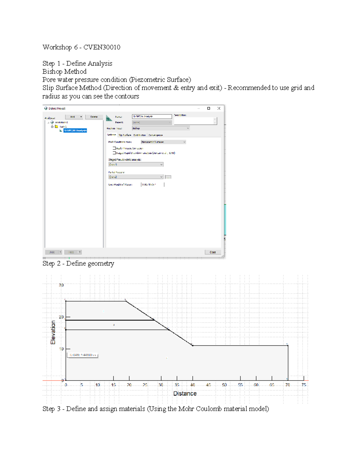 Workshop 6 - Workshop 6 - CVEN Step 1 - Define Analysis Bishop Method ...