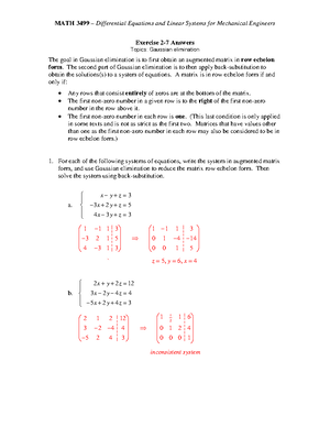 Exercise 2-2 - Answers - Exercise 2-2 Answers Topics: Using matrices to ...