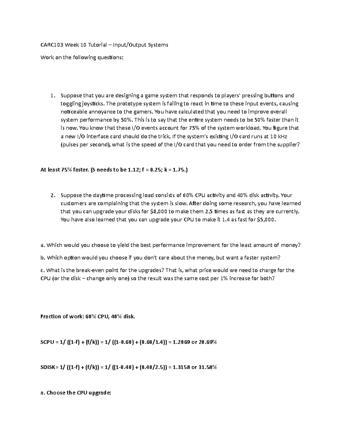 CA Week10 Tutorial (CH07) - CARC103 Week 10 Tutorial – Input/Output ...