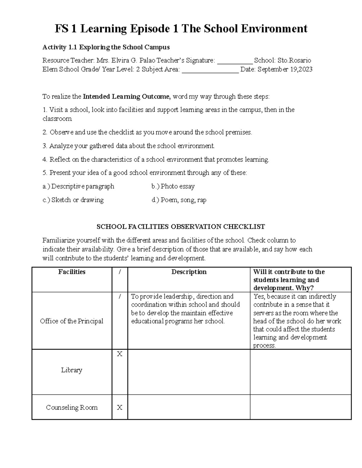 Field Study Episode 11 - i need this for my fs - Activity 1 Exploring ...