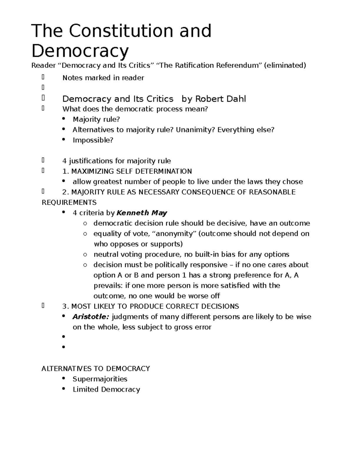 Constitution and democracy 3 notes - The Constitution and Democracy ...