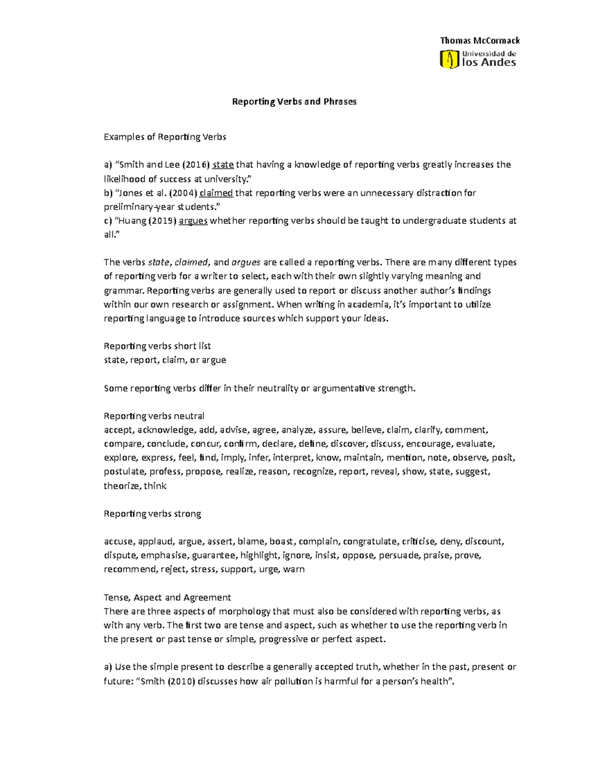 2. Reporting Verbs and Phrases - Reporting Verbs and Phrases Examples ...