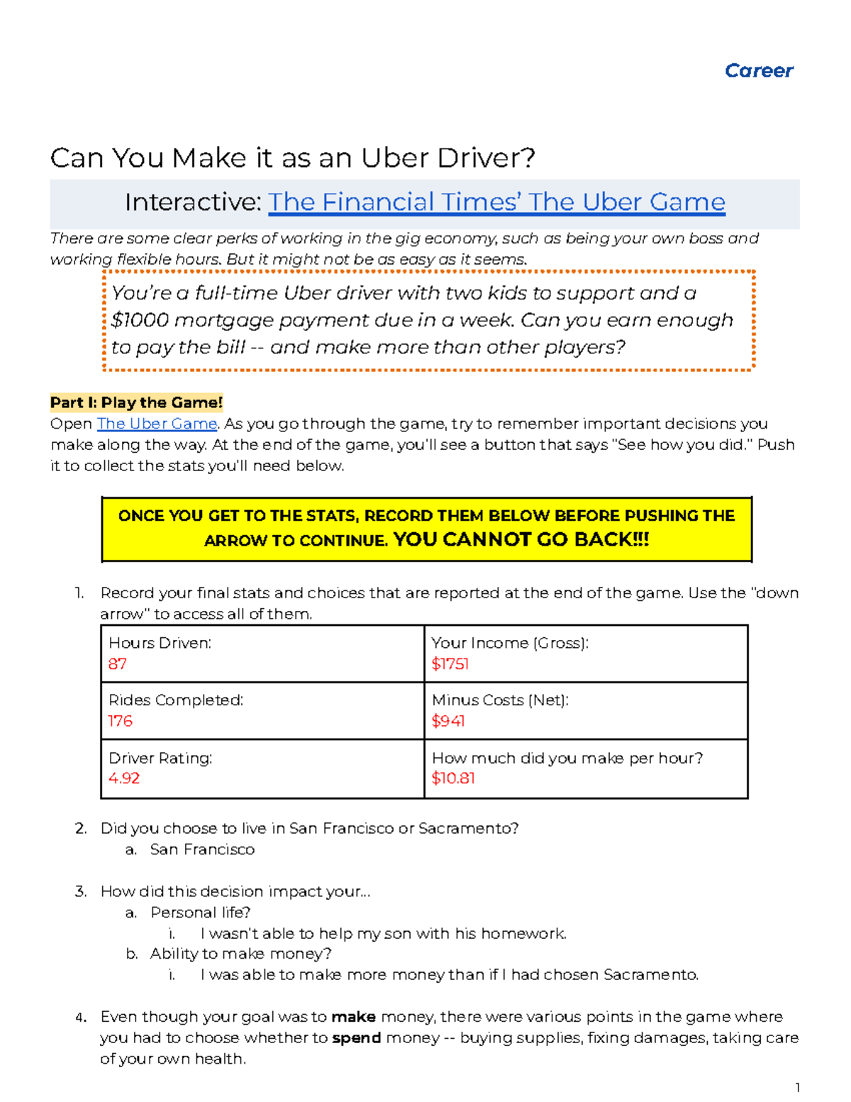 Can You Make it as an Uber Driver - Career Can You Make it as an Uber ...