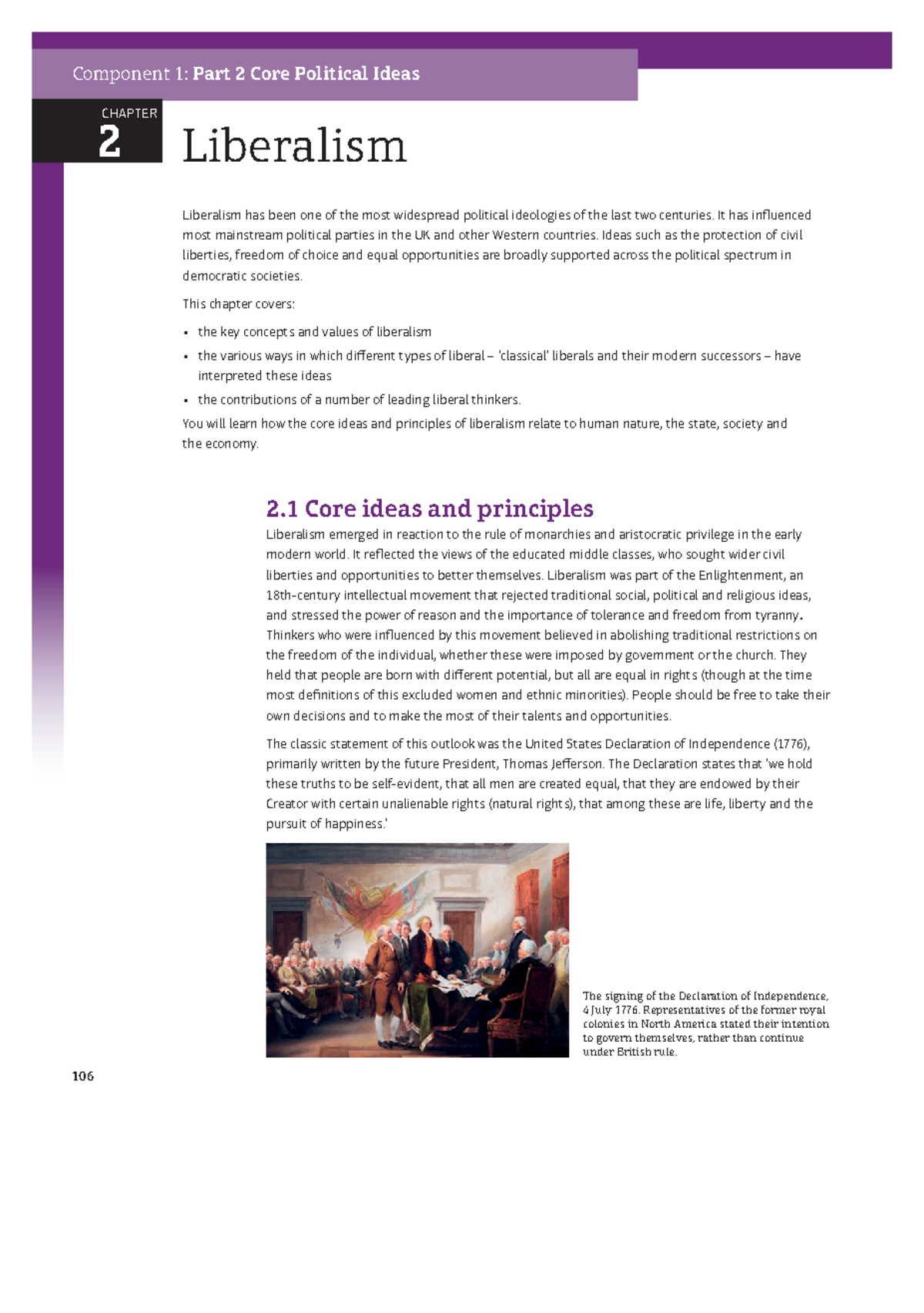 Liberalism textbook - ####### CHAPTER Component 1: Part 2 Core ...