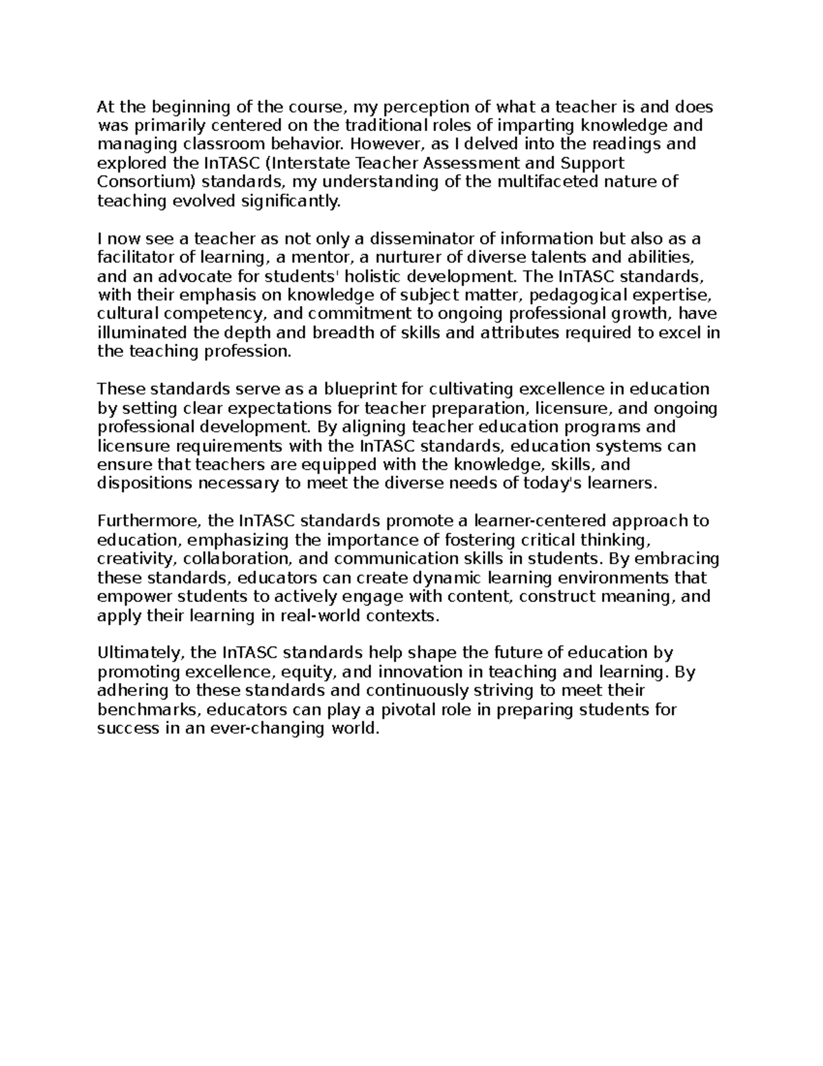 4.1 Discussion - Assigned course material - At the beginning of the ...