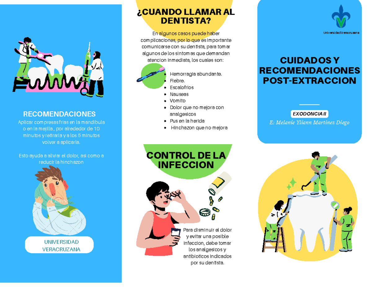 Triptico DE Cuidados POST- Extraccion - CUIDADOS Y RECOMENDACIONES POST ...