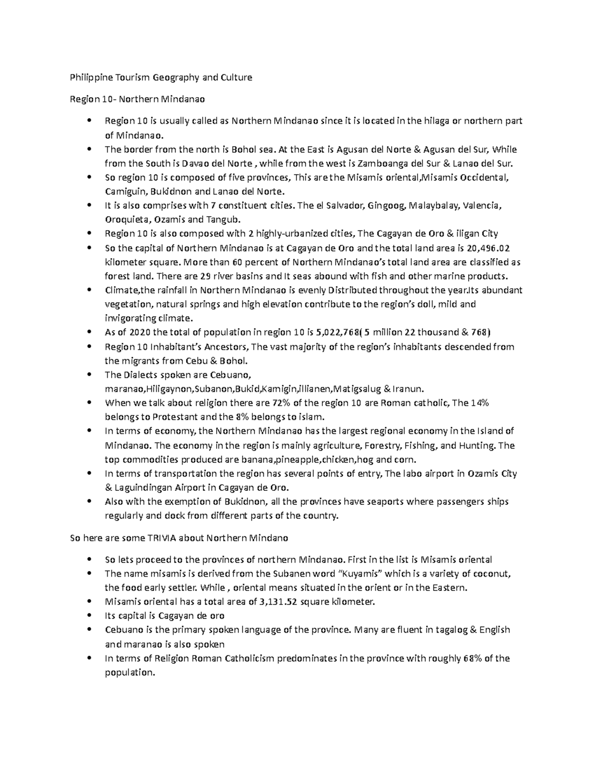 Region 10 - tourism - Philippine Tourism Geography and Culture Region ...