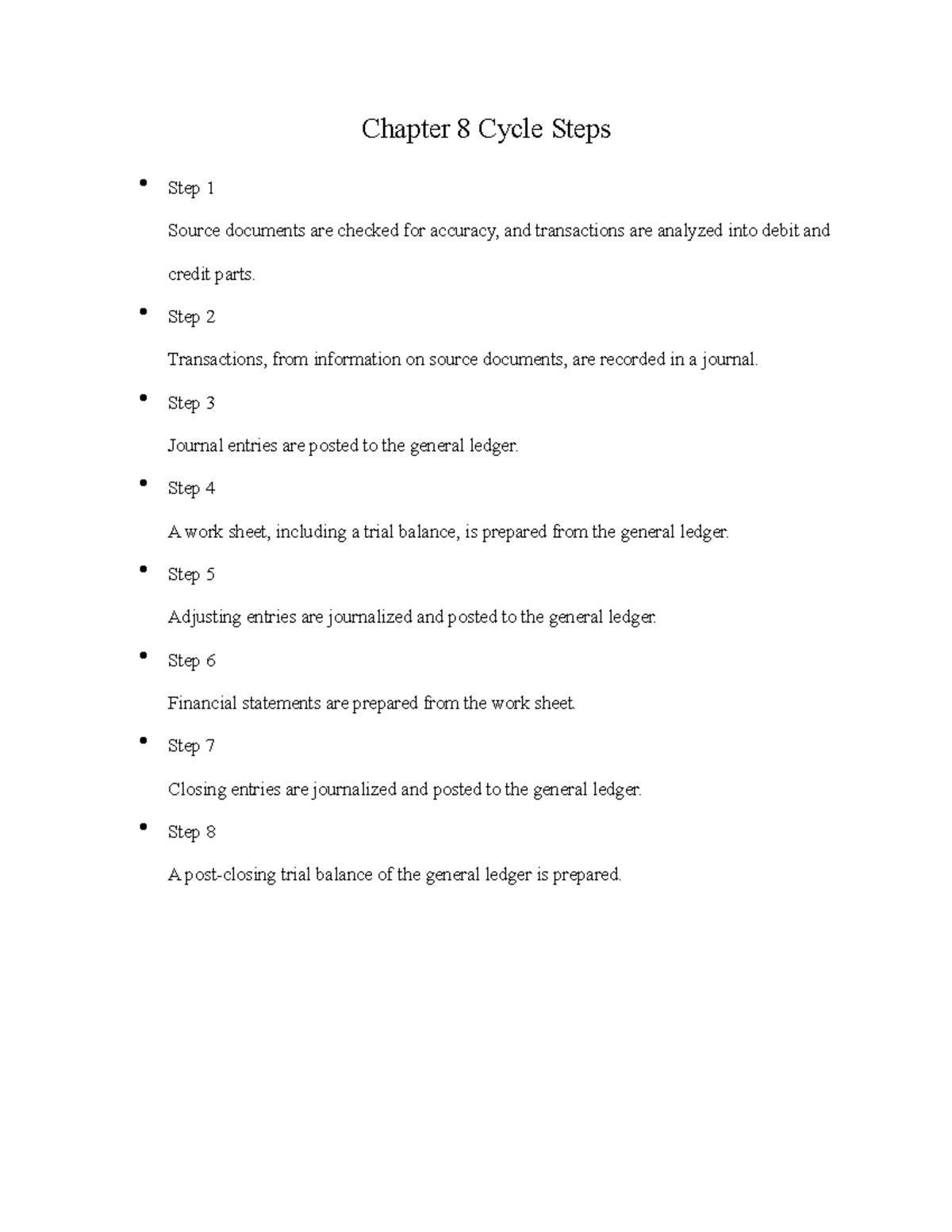 Chapter 8 Cycle steps - Chapter 8 Cycle Steps Step 1 Source documents ...
