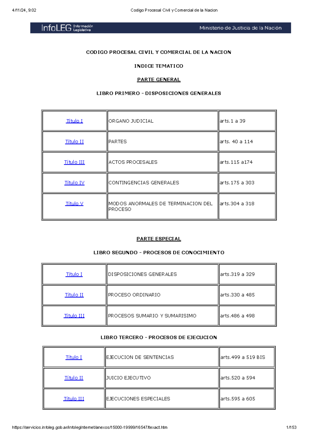 Codigo Procesal Civil y Comercial de la Nacion - CODIGO PROCESAL CIVIL ...
