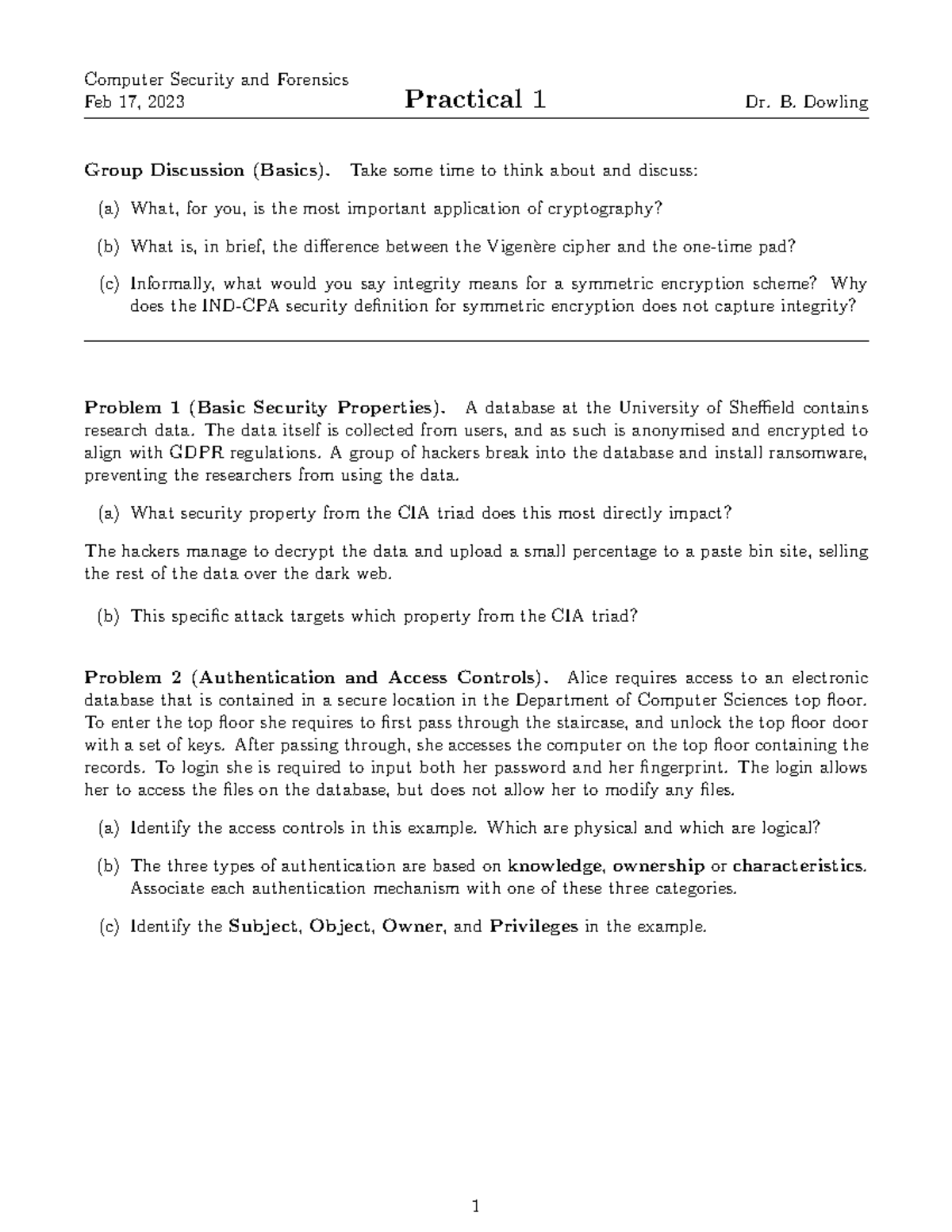 Exercise 01 - Week 2 Practical: Access Control and Encryption ...