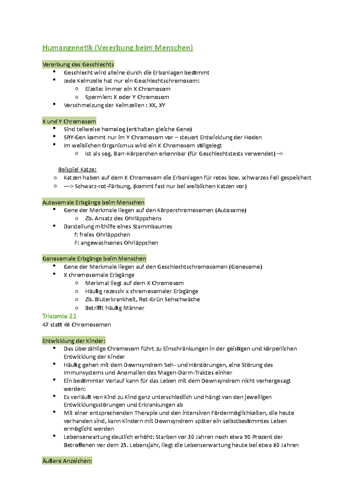 Humangenetik - Vererbung beim Menschen, autosomale und gonosomale ...