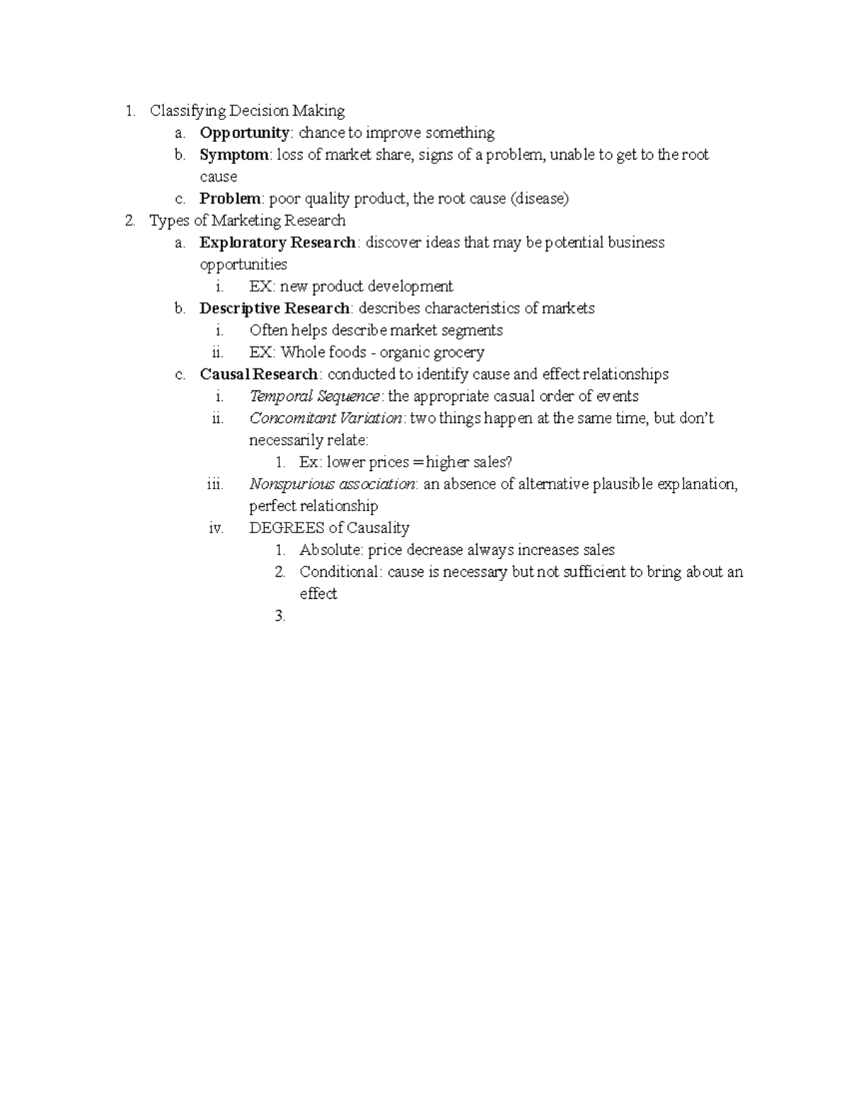 Ch 3 - Lecture notes Ch 3 - Classifying Decision Making a. Opportunity ...