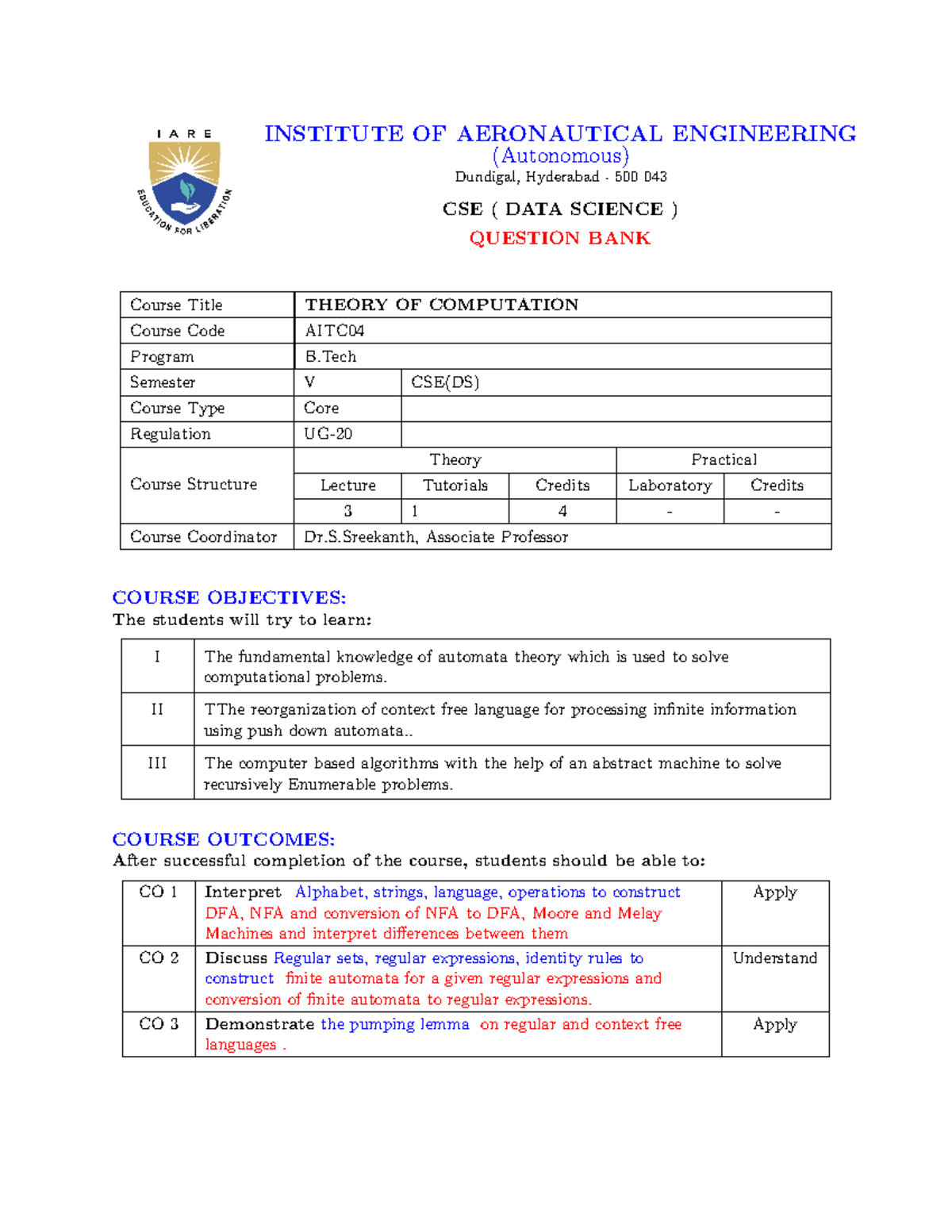 Toc Qandb The Theory Of Computation Is A Field Within Computer Science That Deals With
