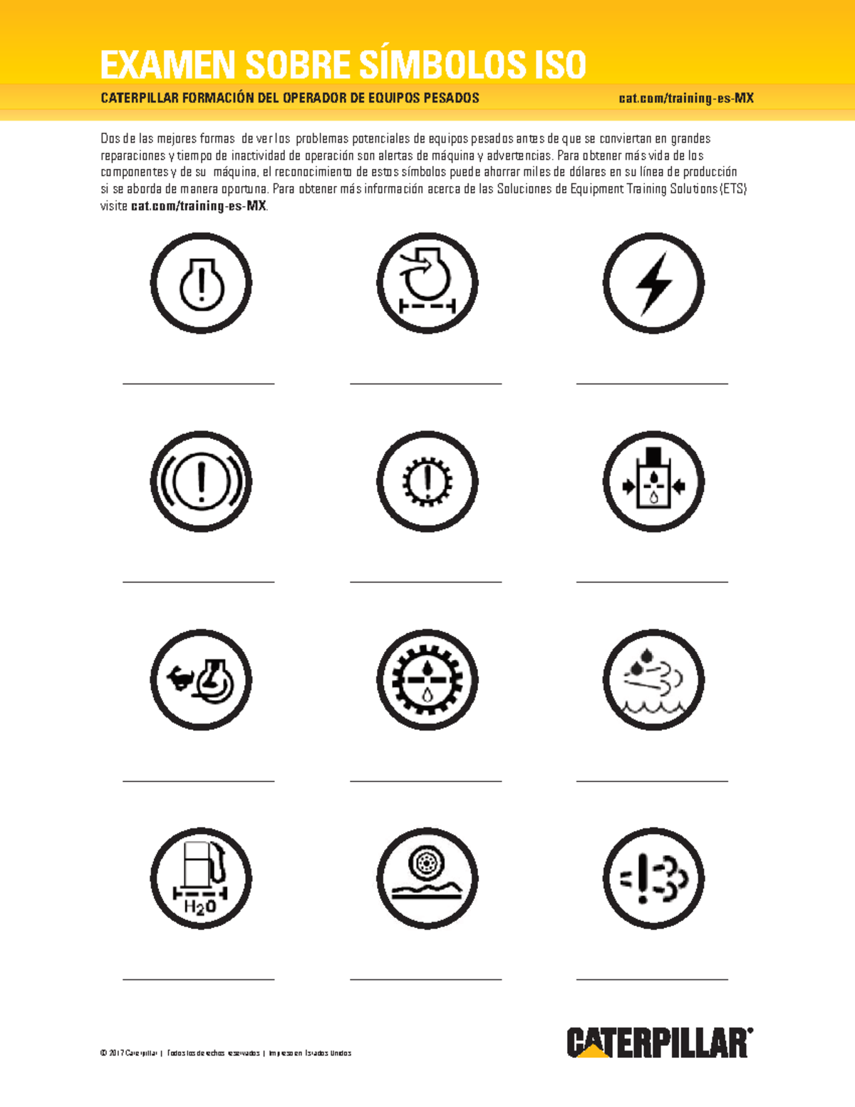 Simbologia CAT - SIMBOLOGÍAS MAQUINA CATERPILAR - EXAMEN SOBRE SÍMBOLOS ...