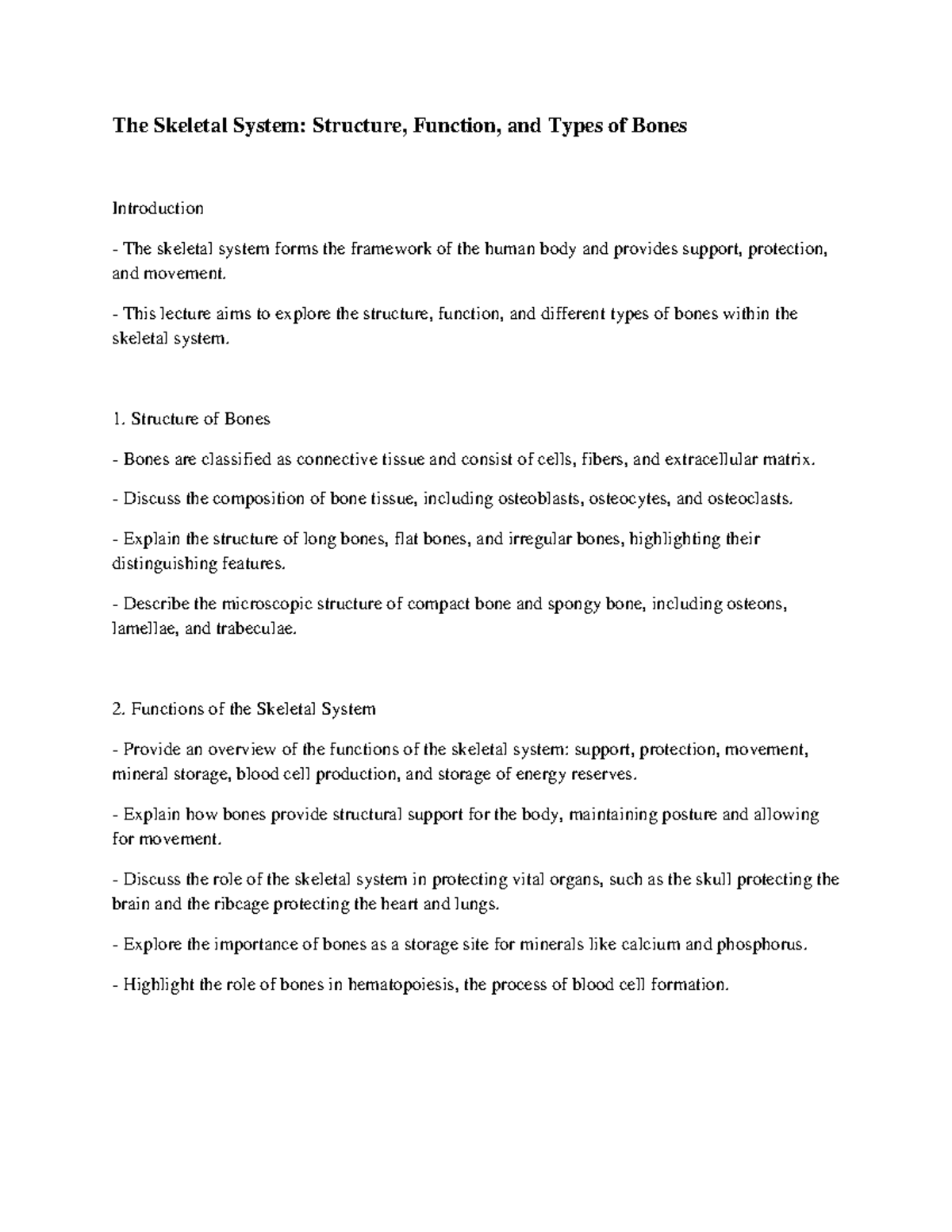 The Skeletal System - Structure, Function, and Types of Bones - The ...