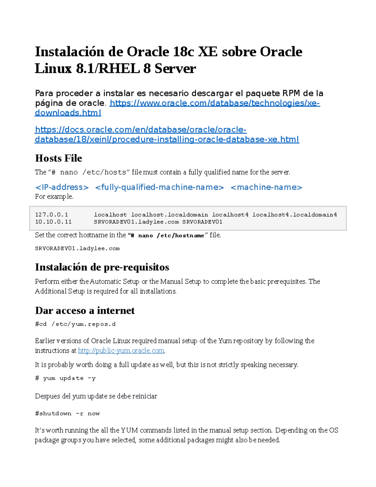 Instalacion De Oracle Express 18c Oracle Linux 8 Instalación De Oracle 18c Xe Sobre Oracle
