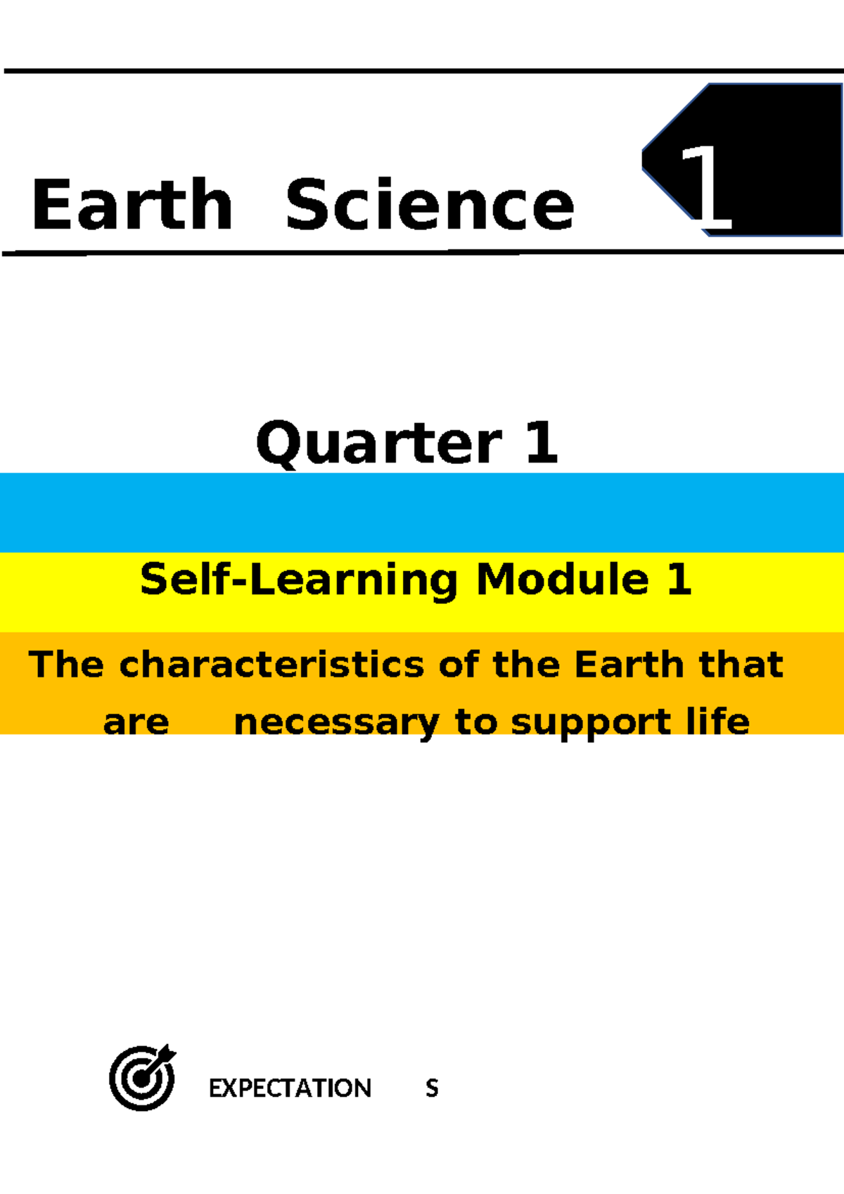 MOD-1 - goodluck - Earth Science 11 Quarter 1 Self-Learning Module 1 ...