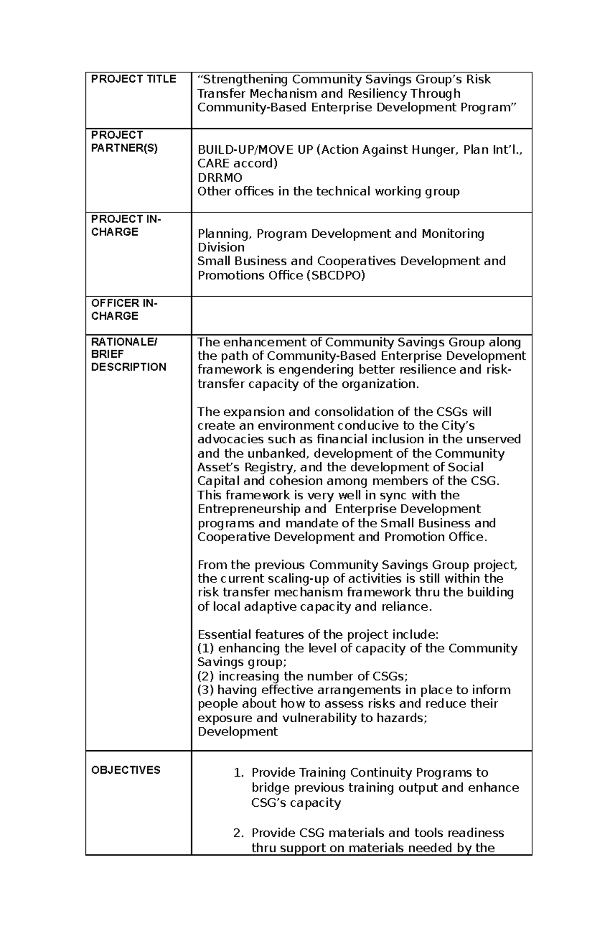 Resiliency development and Risk-transfer mechanism through the ...