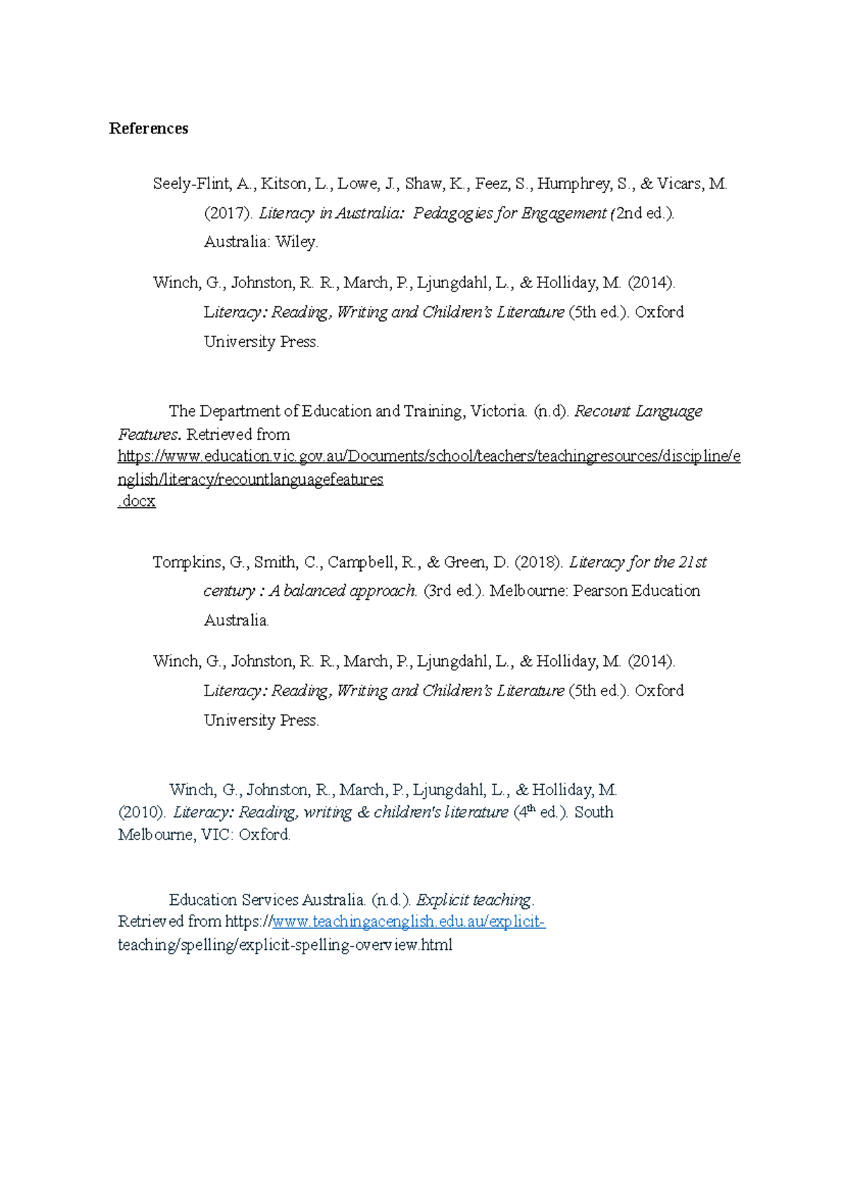 References 3 - References Seely-Flint, A., Kitson, L., Lowe, J., Shaw ...